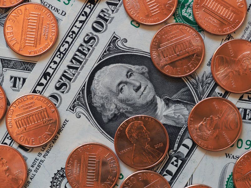 Dollar Notes and Coins, United States Stock Image - Image of bank, coin ...