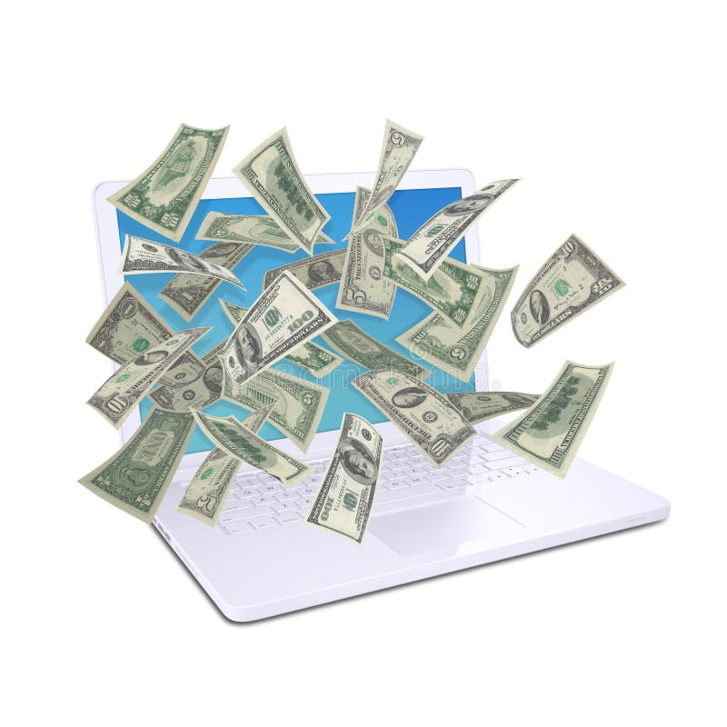 Dollar Notes Flying Around the Smart Phone Stock Photo - Image of ...