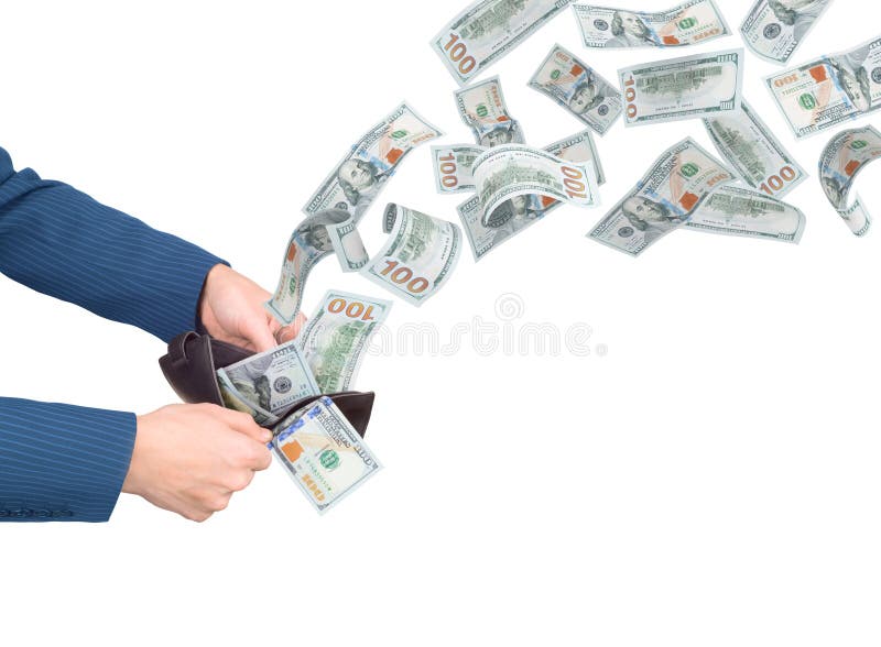 Dollar Notes Flying in an Open Wallet Stock Photo - Image of business ...