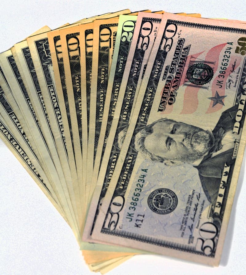 Dollar Notes on a Light Background Stock Photo - Image of focus ...