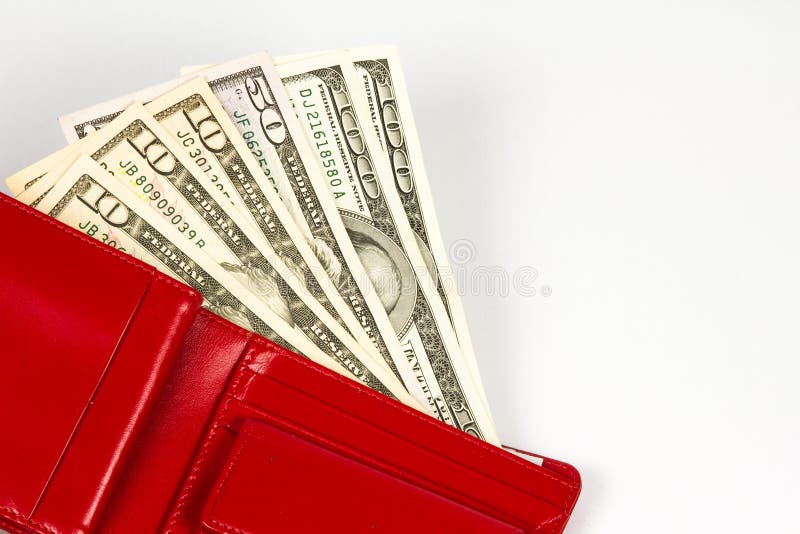 Dollar notes in wallet stock image. Image of dollar, banknote - 51592321