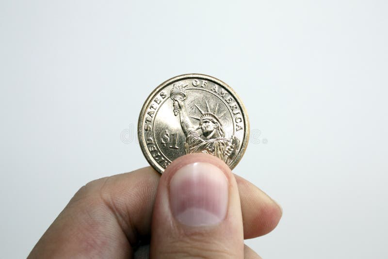 Only a dollar stock photo. Image of golden, dollar, hand - 43468892