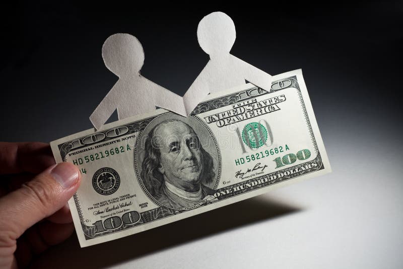 Dollar and Paper Chain Men stock image. Image of money - 189165311