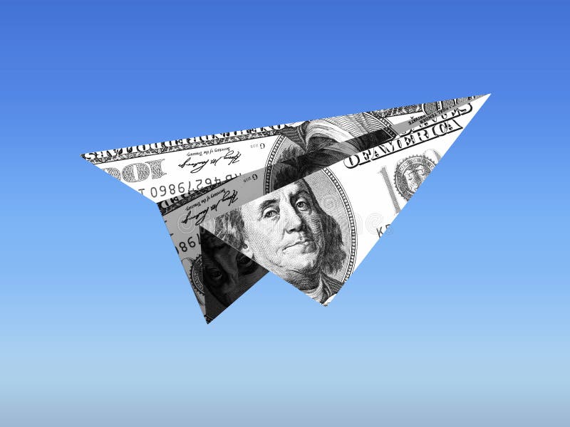 Dollar Paper Plane - Capital Flight Stock Illustration - Illustration ...