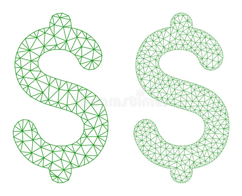 Dollar Price Icons - Vector Triangle Mesh Stock Vector - Illustration ...