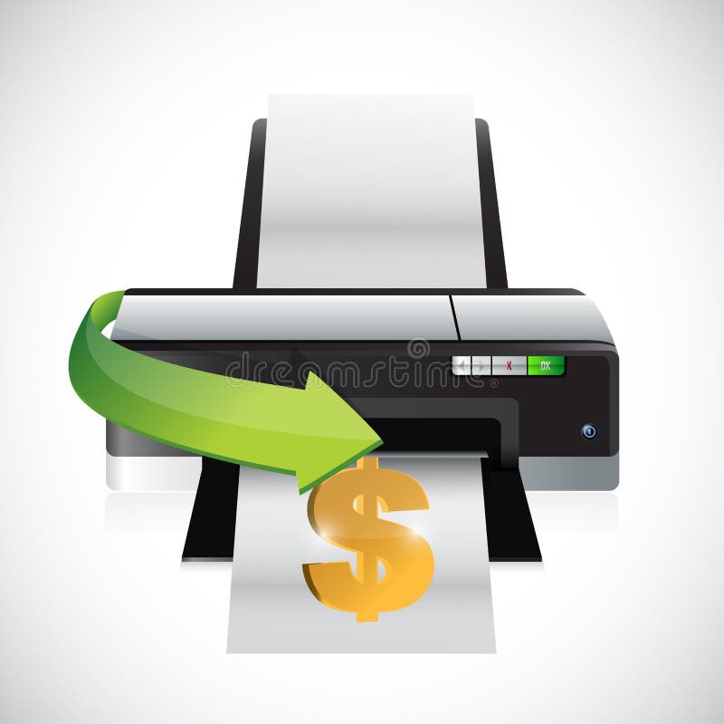 Printing Money New 100 Dollar Bills Stock Illustration - Illustration ...