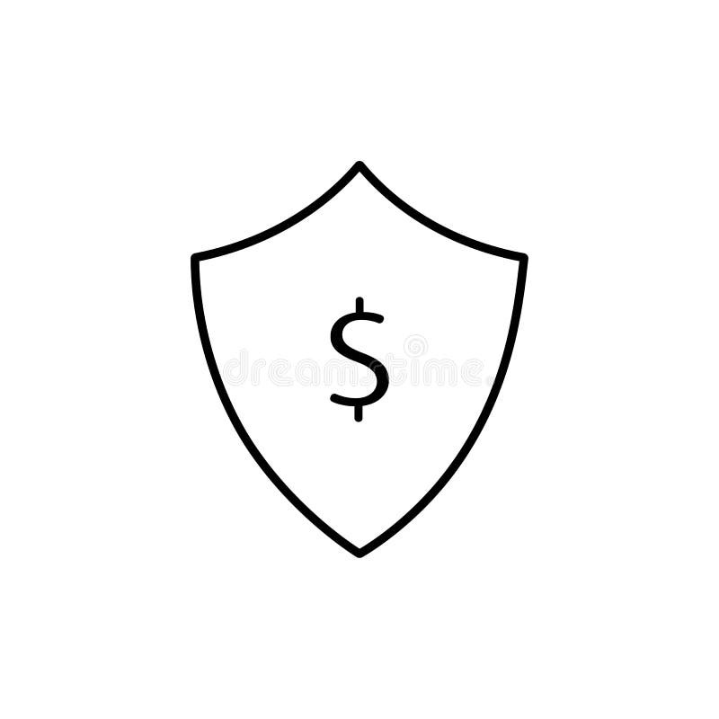 Dollar, Protectiom, Shield, Secure Icon Vector Image. Can Also Be Used ...