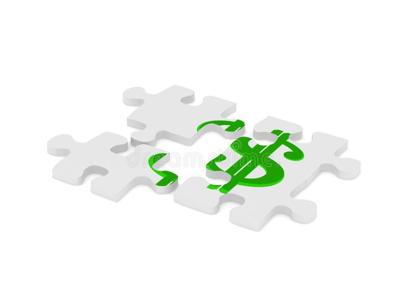 Dollar sign puzzle stock illustration. Illustration of success - 8152302