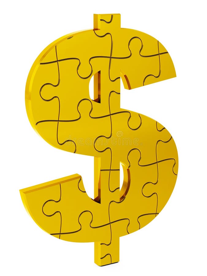 Red Dollar Sign on Jigsaw Puzzle Piece Stock Illustration ...