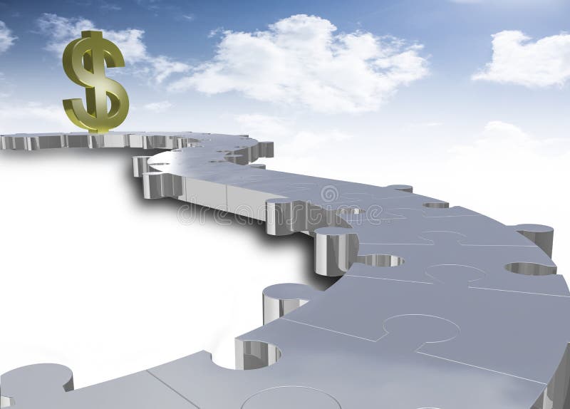 Dollar with puzzle path stock illustration. Illustration of graphic ...