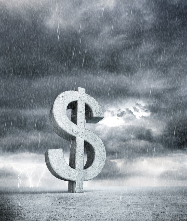 Dollar in rainy weather stock illustration. Illustration of nature ...