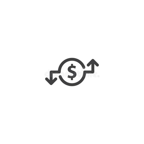 Dollar Rate Decrease and Increase, Money Arrow Up and Down. Vector Icon ...