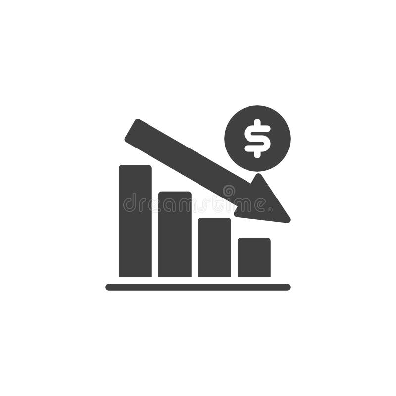 Dollar Rate Decrease Vector Icon Stock Vector - Illustration of filled, glyph: 154656235