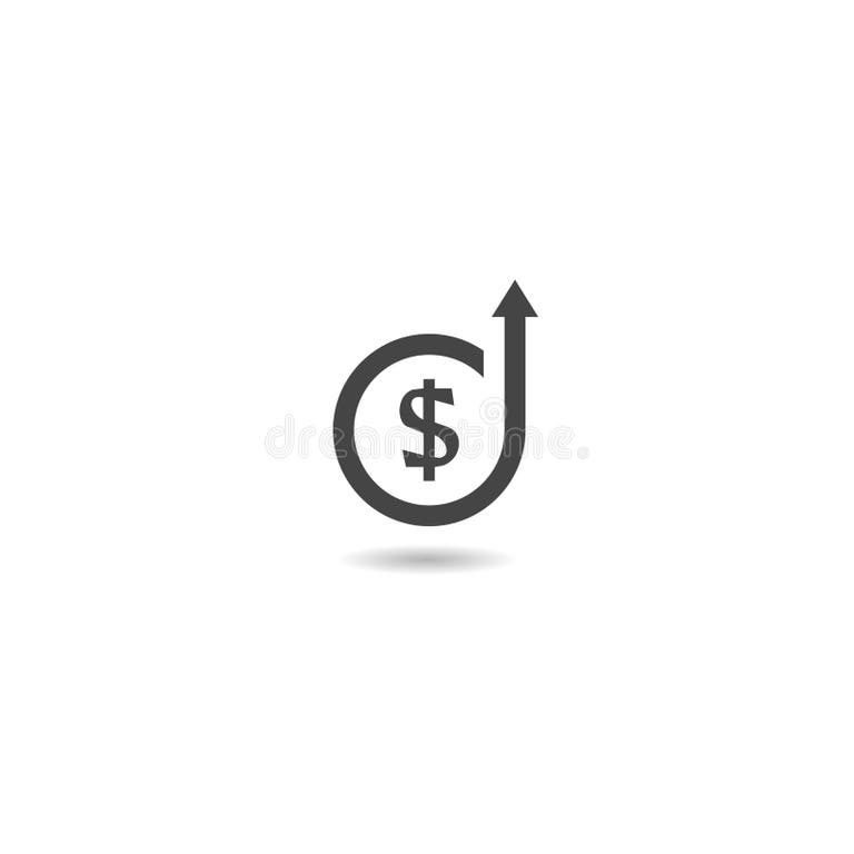 Dollar Rate Increase Icon with Shadow Stock Vector - Illustration of ...