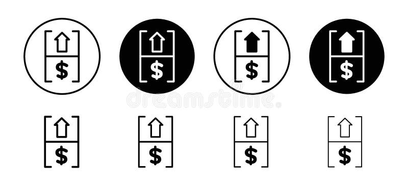 Dollar Rate Increase Vector Icon Set Collection. Dollar Rate Increase ...