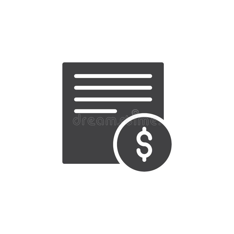 Dollar receipt vector icon stock vector. Illustration of form - 132085455