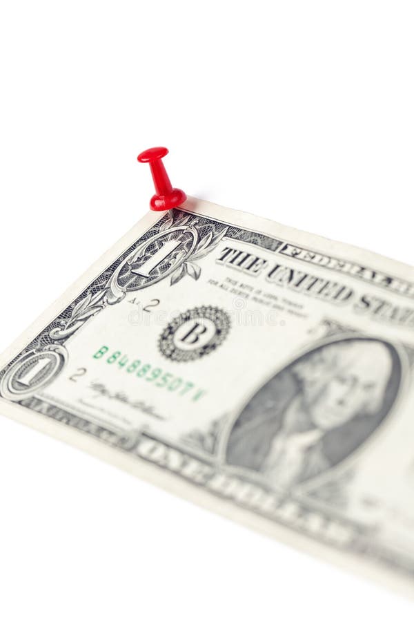 Dollar with red pin stock image. Image of numeral, payment - 12964785
