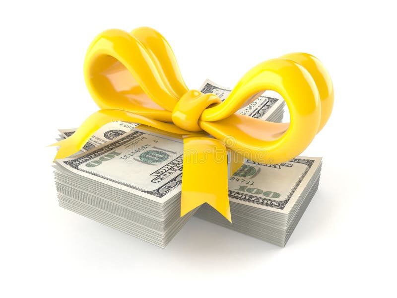 Dollar with ribbon stock illustration. Illustration of debt - 107422410