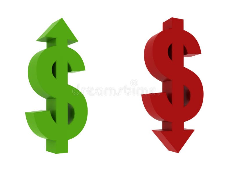 Dollar rise, Dollar fall stock illustration. Illustration of fall - 8858827