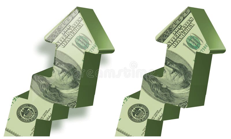 Dollar rising arrow stock illustration. Illustration of dollars - 75088383