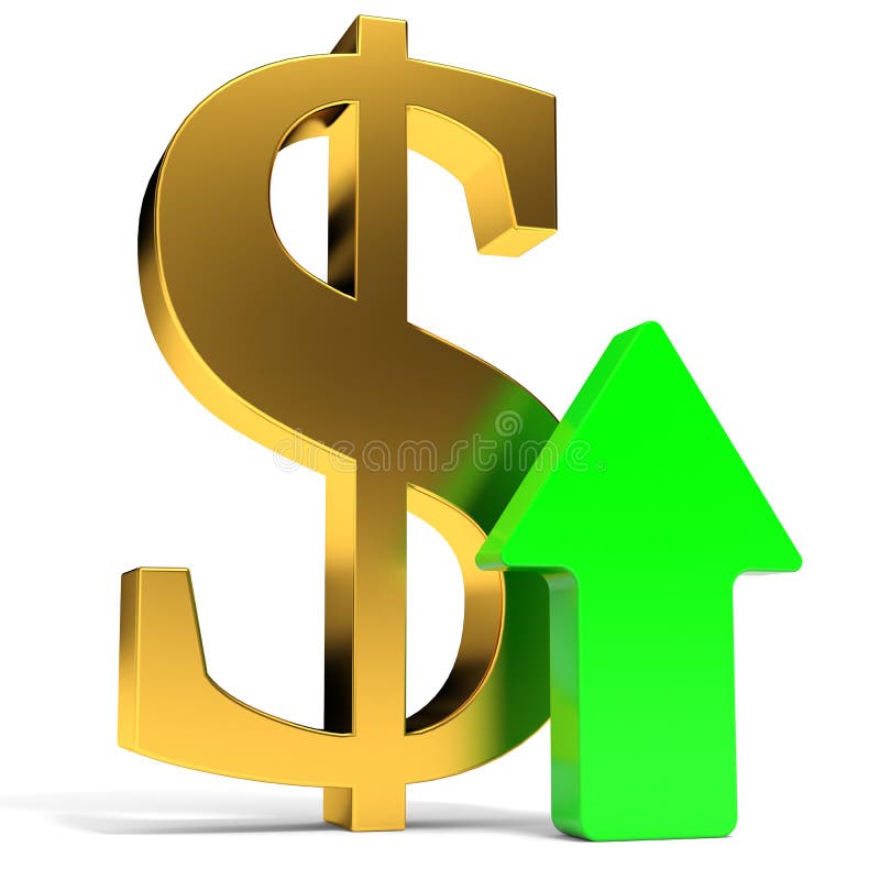 Dollar rising arrow. stock illustration. Illustration of direction ...