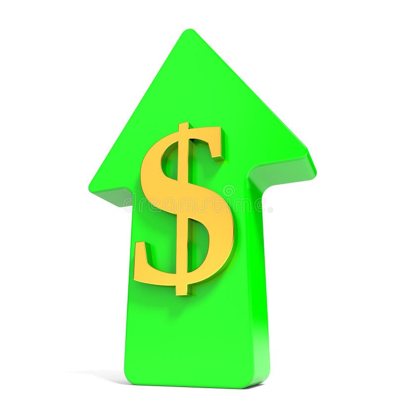 Dollar rising arrow. stock illustration. Illustration of direction ...