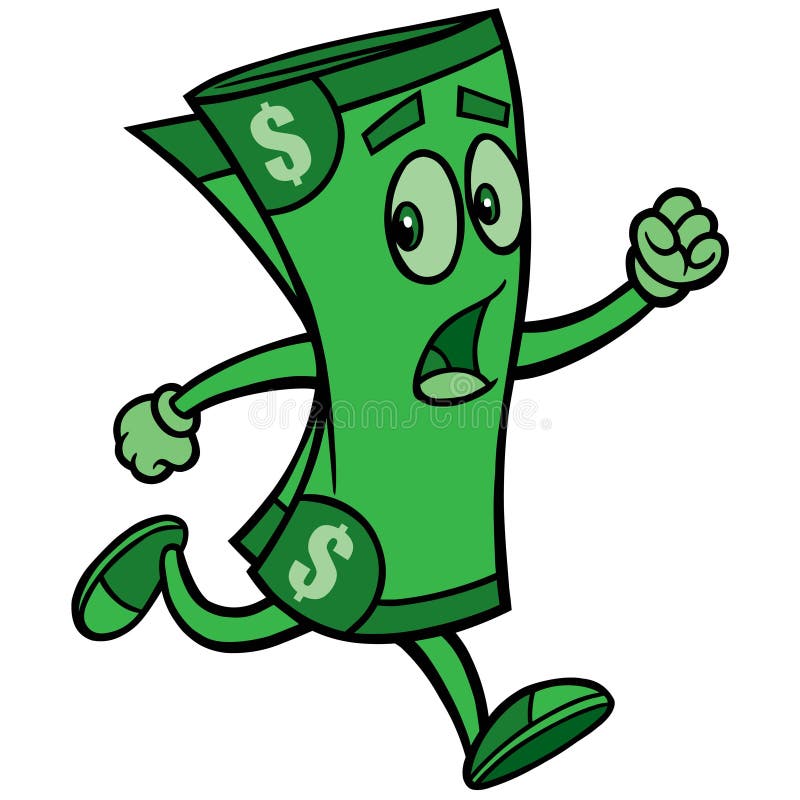 Dollar Run stock vector. Illustration of green, runaway - 53849657