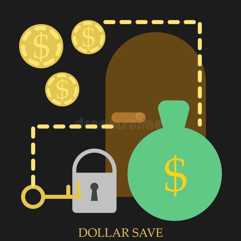 Dollar Save Vector Illustration Stock Vector - Illustration of concept ...