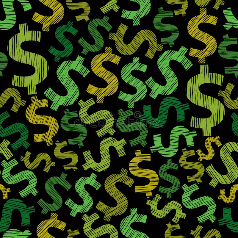 Dollar Seamless Pattern, Economy and Money Theme Vector Background ...