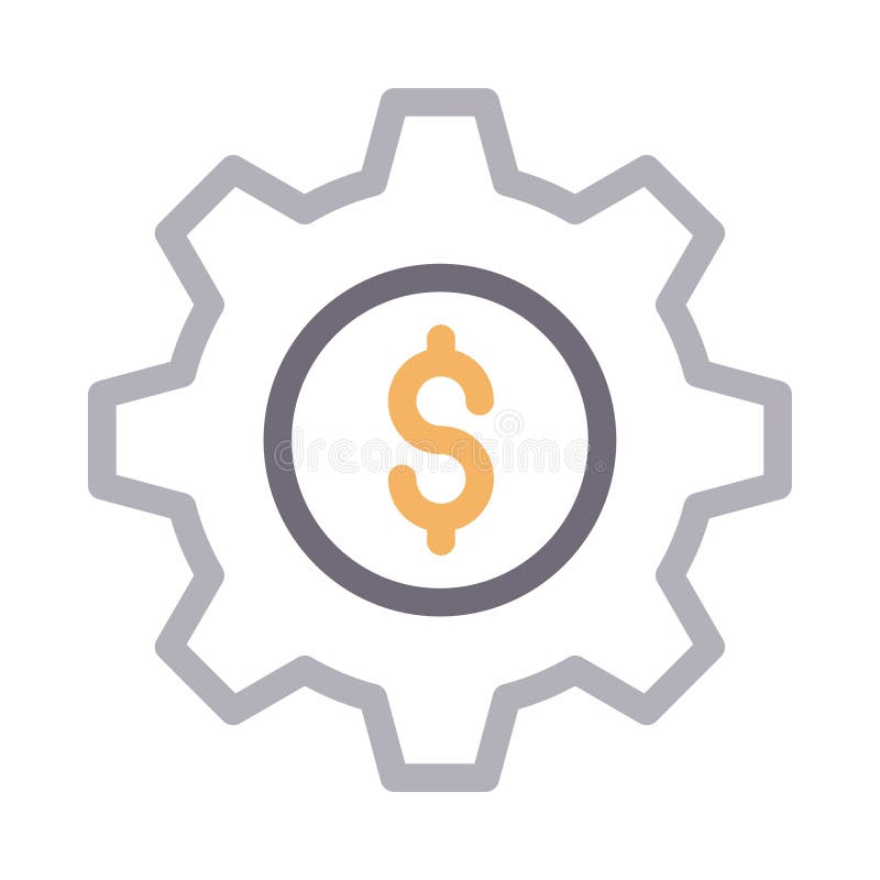 Dollar Setting Thin Color Line Vector Icon Stock Vector - Illustration ...