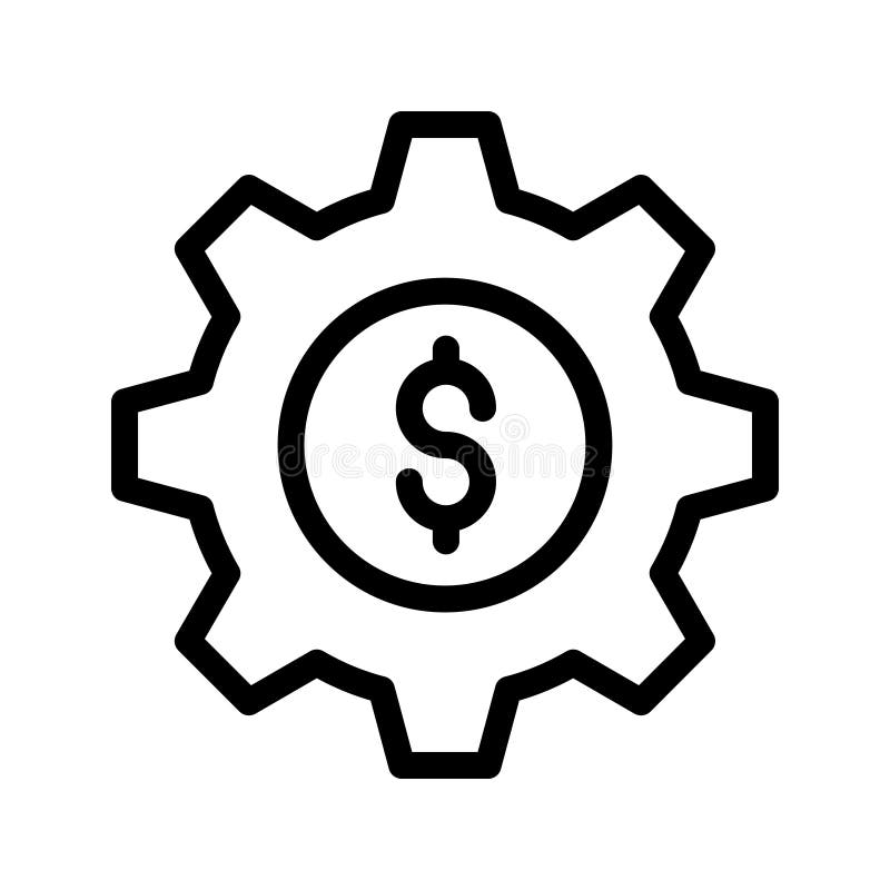 Dollar Setting Vector Line Icon Stock Vector - Illustration of world ...