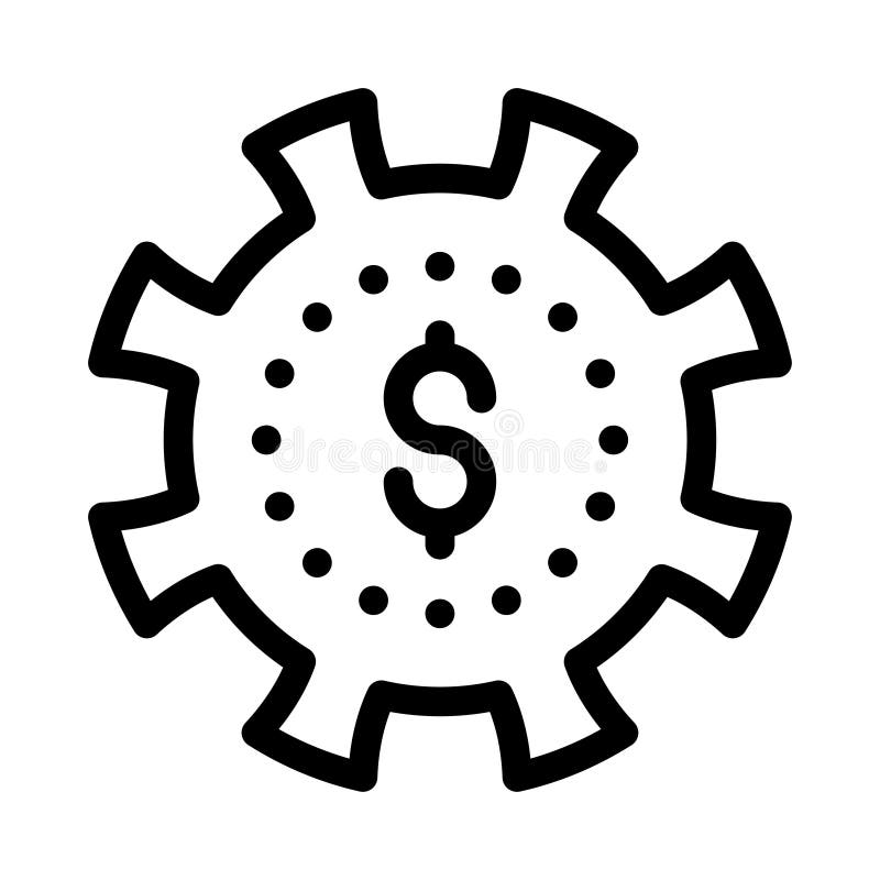 Dollar Setting Vector Thin Line Icon Stock Vector - Illustration of ...