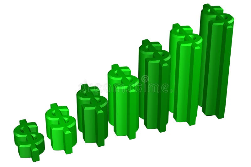 Dollar Shape Chart. 3D Rendering Stock Illustration - Illustration of ...