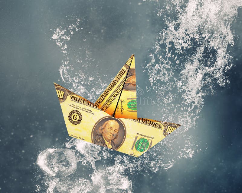 Dollar ship under water stock photo. Image of ship, concept - 69295754
