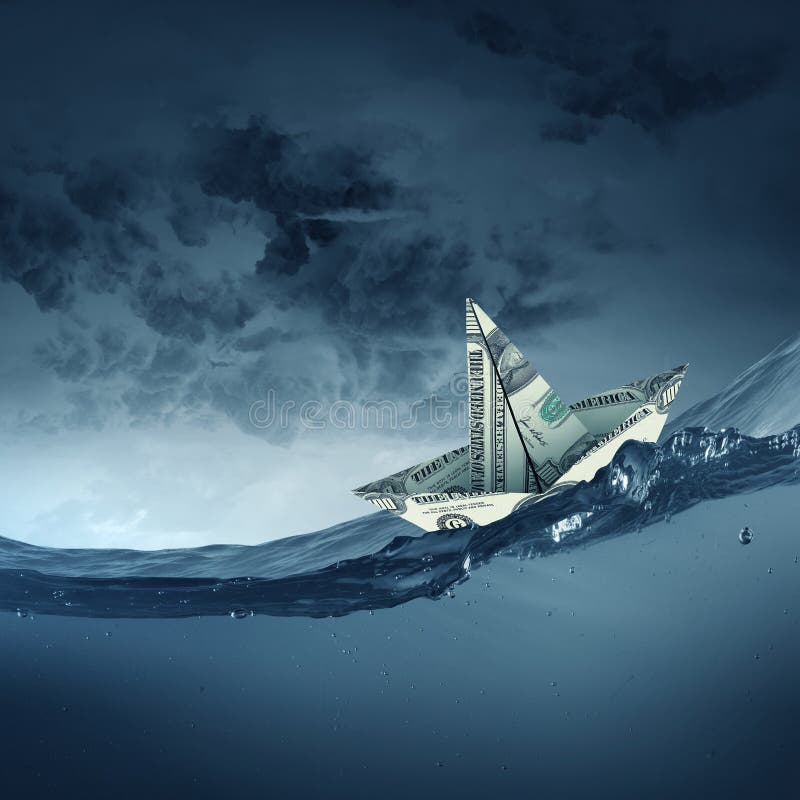 Dollar ship in water stock image. Image of boat, bill - 57696789