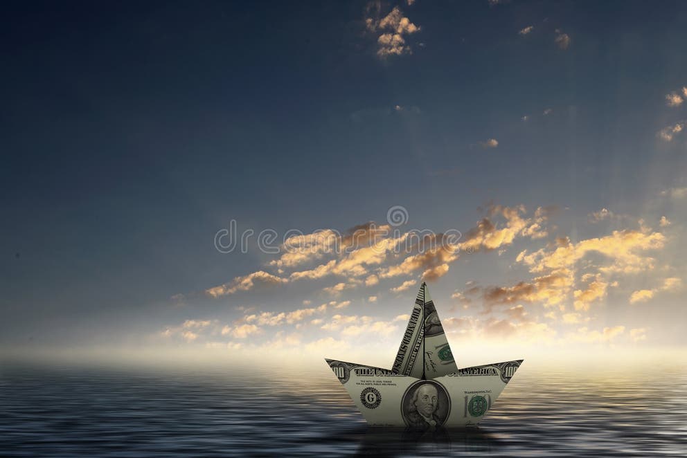 Dollar ship in water stock image. Image of commercial - 57858455