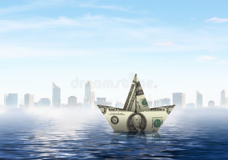 Dollar ship under water stock image. Image of nature - 62305773