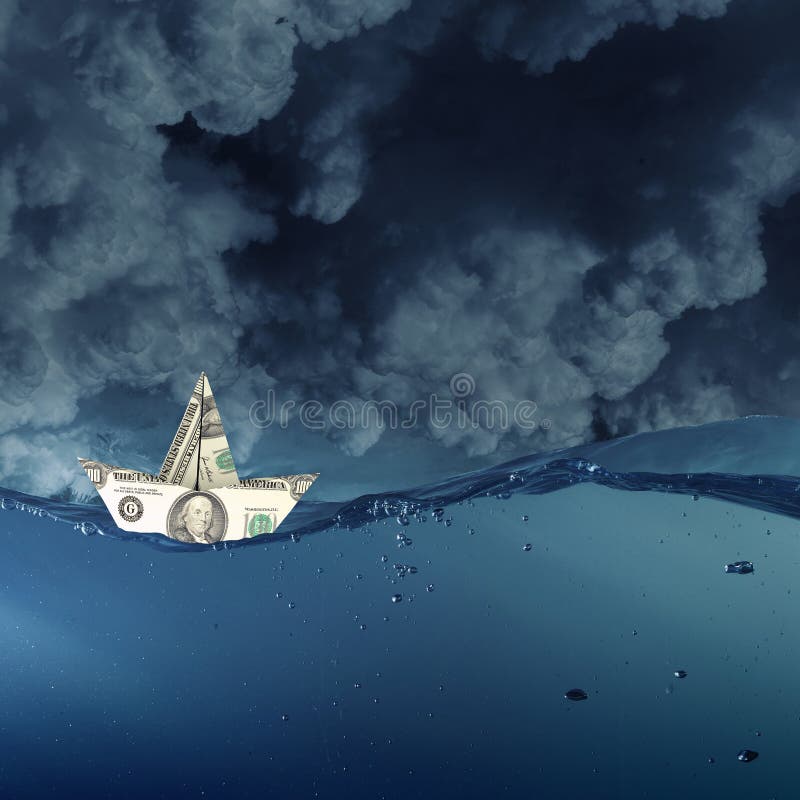 Dollar ship in water stock image. Image of sailing, money - 58869999