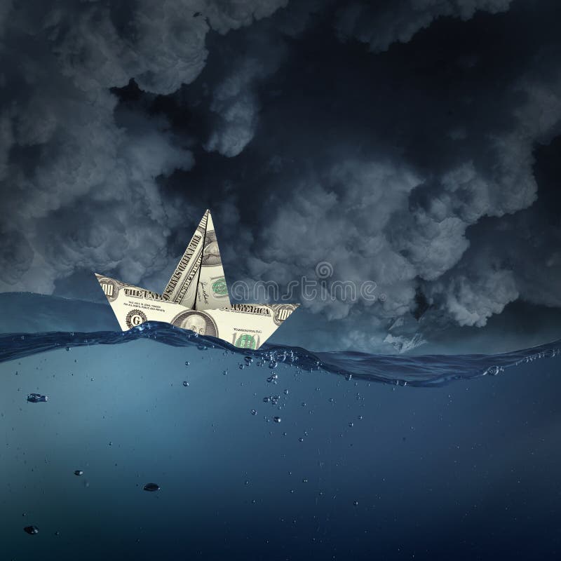 Dollar ship in water stock photo. Image of loss, bill - 59249372