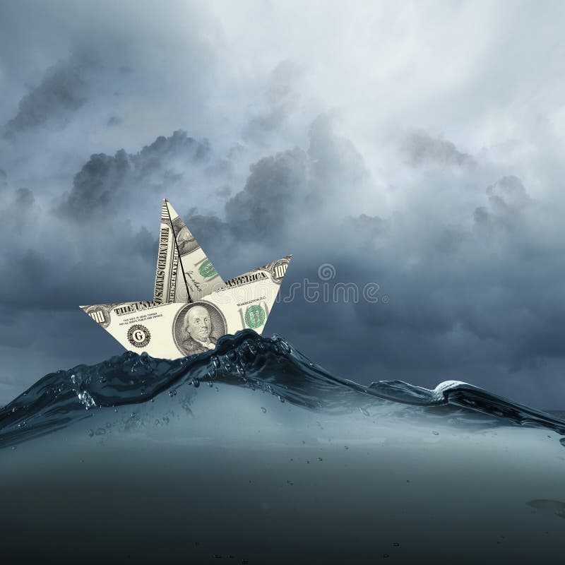 Dollar ship in water stock photo. Image of financial - 59249418