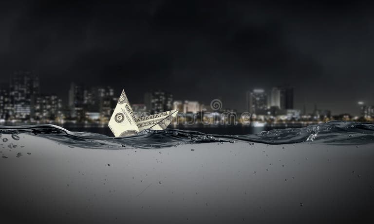 Dollar ship in water stock image. Image of savings, debt - 57696855