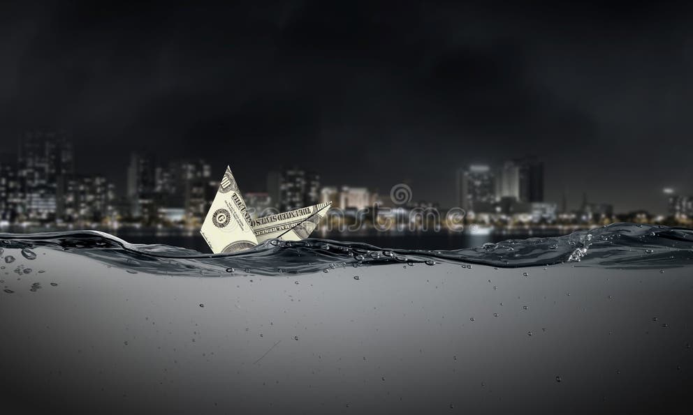 Dollar ship in water stock image. Image of savings, debt - 57696855