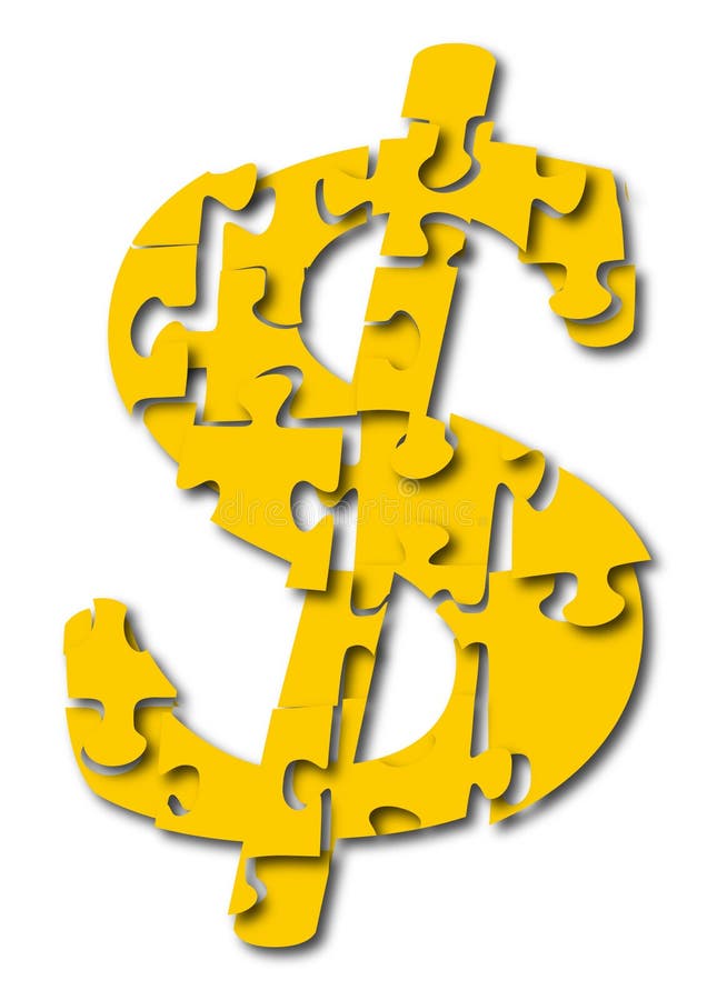 Dollar sigan as puzzle stock vector. Illustration of financial - 11536099