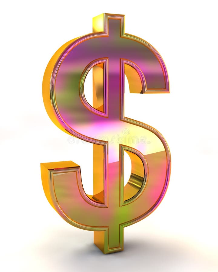 Dollar Sign 3D Illustration Stock Illustration - Illustration of dollar ...