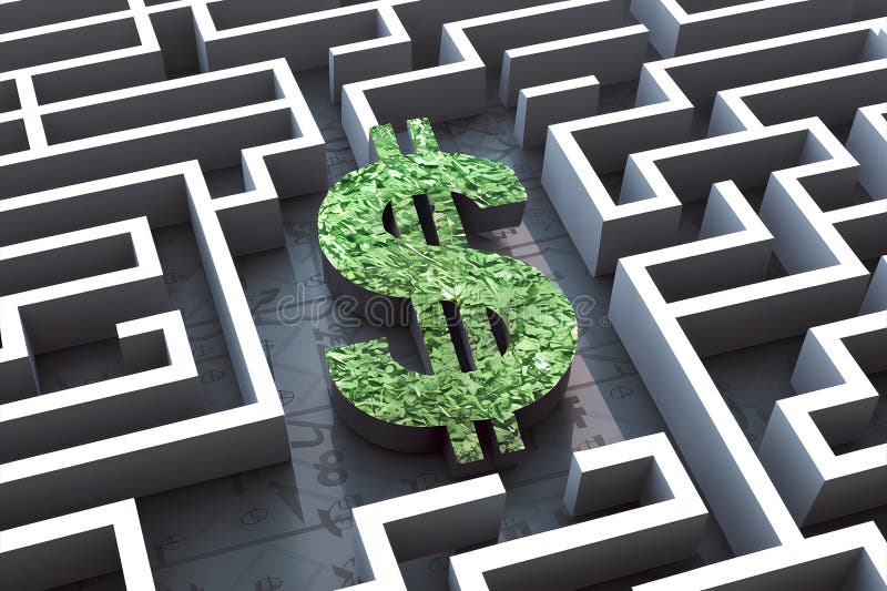 Dollar Sign Amidst Labyrinth Symbolizes Navigating Complex Financial ...