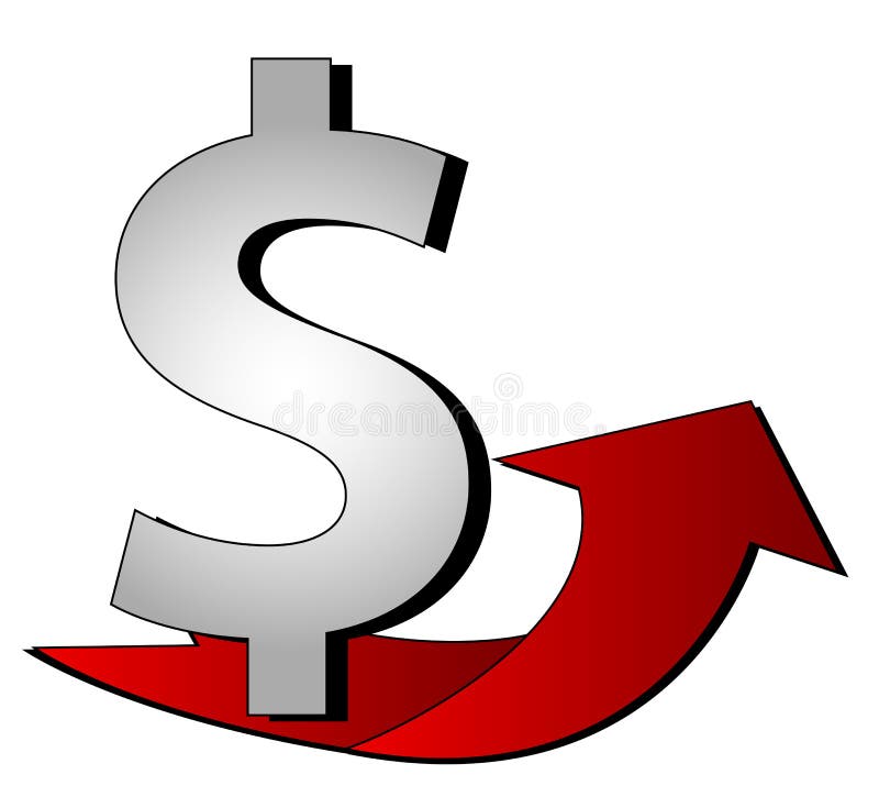 Dollar Sign with arrow stock illustration. Illustration of earn - 13882258