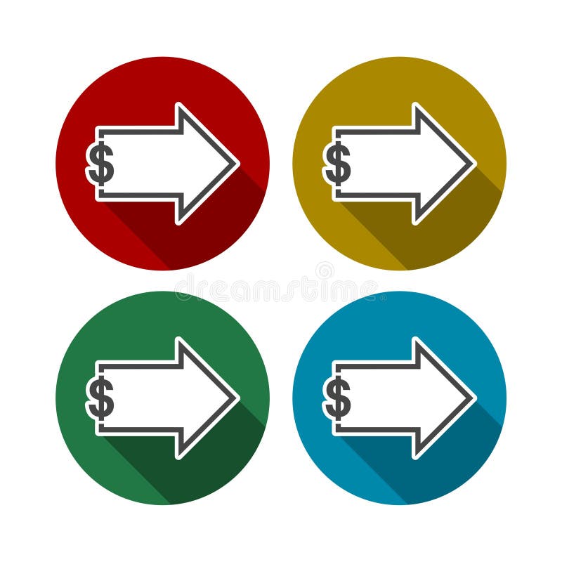 Dollar Sign with Arrow stock vector. Illustration of color - 127831068