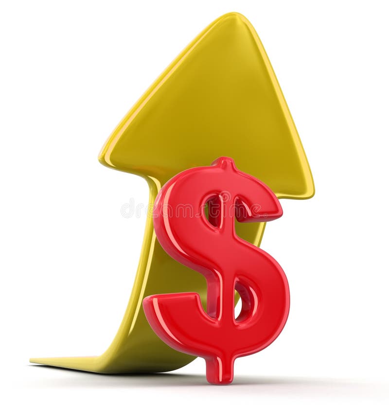 Dollar sign with arrow up stock illustration. Illustration of diagram ...