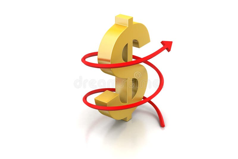 Dollar sign with arrow stock illustration. Illustration of computer ...