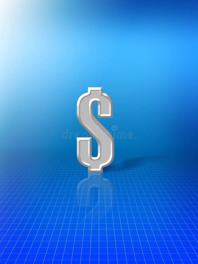 Dollar Sign on Blue Background Stock Illustration - Illustration of ...